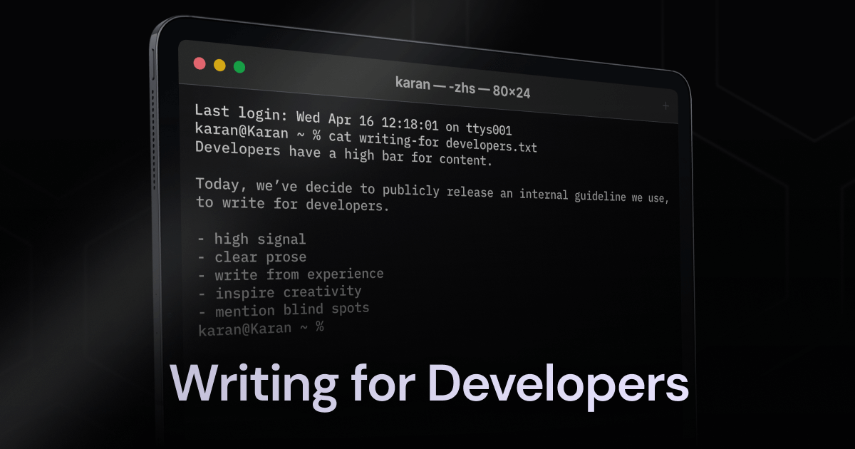 Writing for Developers